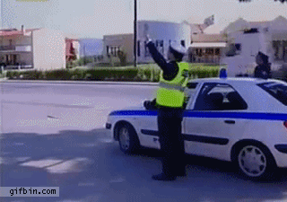 Biker High-fives Cop | Best Funny Gifs Updated Daily