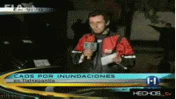 Reporter Falls Into Water | Best Funny Gifs Updated Daily